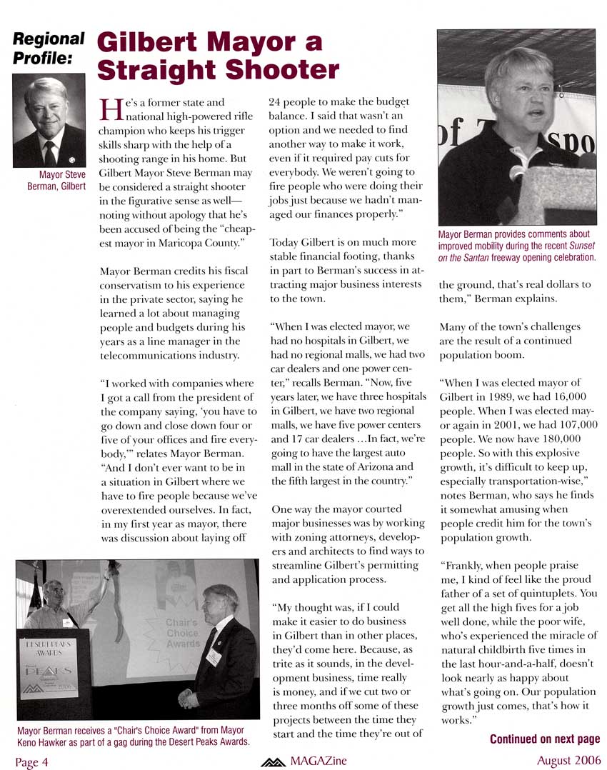 Gilbert Mayor Steve Berman