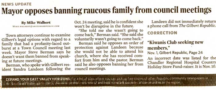 Gilbert Mayor Steve Berman